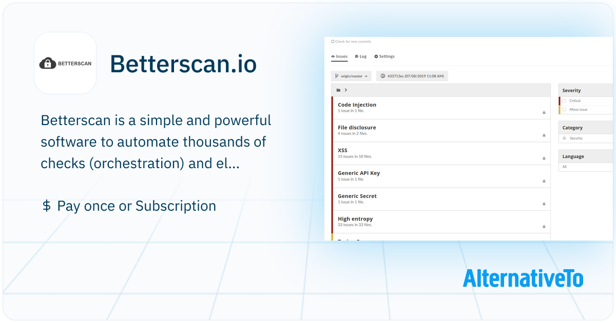Betterscan.io: Code Scanning/SAST/Static Analysis/Linting using many ...