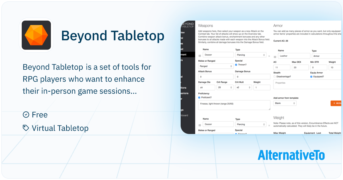 Beyond Tabletop: Set of tools for RPG players with easy-to-use online ...