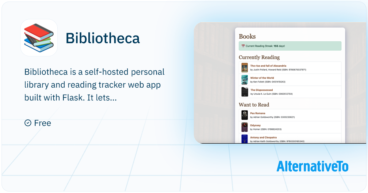 Bibliotheca: Track your reading habits, log books, and visualize your ...