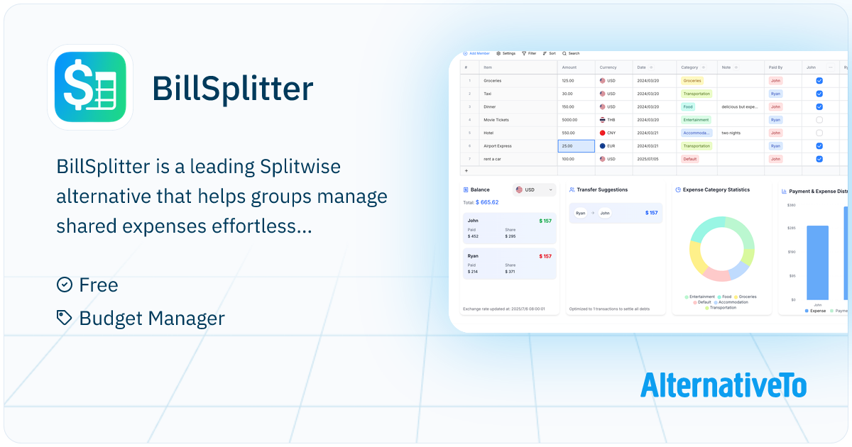 BillSplitter: A free, spreadsheet-style bill splitting app for groups ...