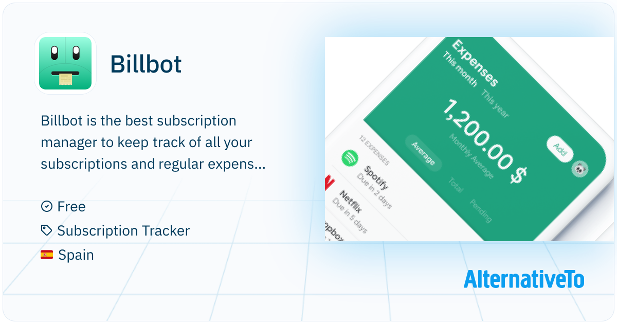 Billbot: Subscription manager to keep track of all your subscriptions ...