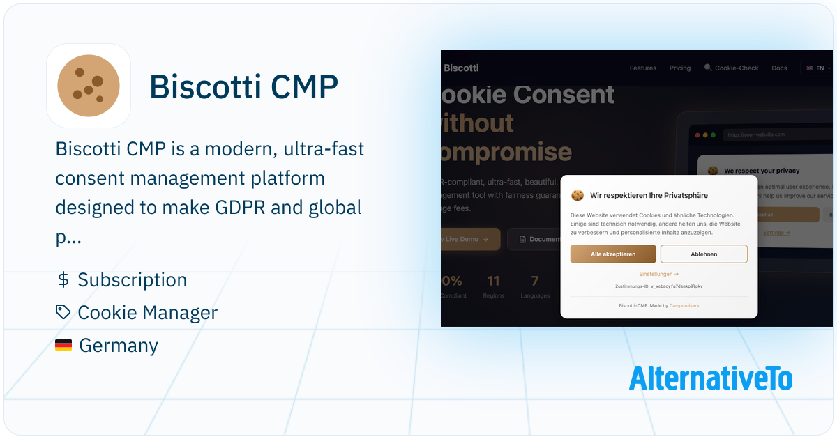Biscotti CMP: Cookie Consent without compromise. GDPR-compliant, ultra ...