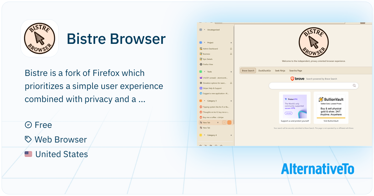 Bistre Browser: Bistre is a fork of Firefox which prioritizes a simple ...