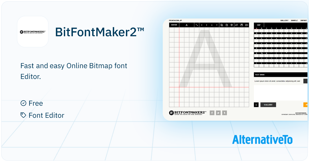BitFontMaker2™: Fast and easy Online Bitmap font Editor | AlternativeTo
