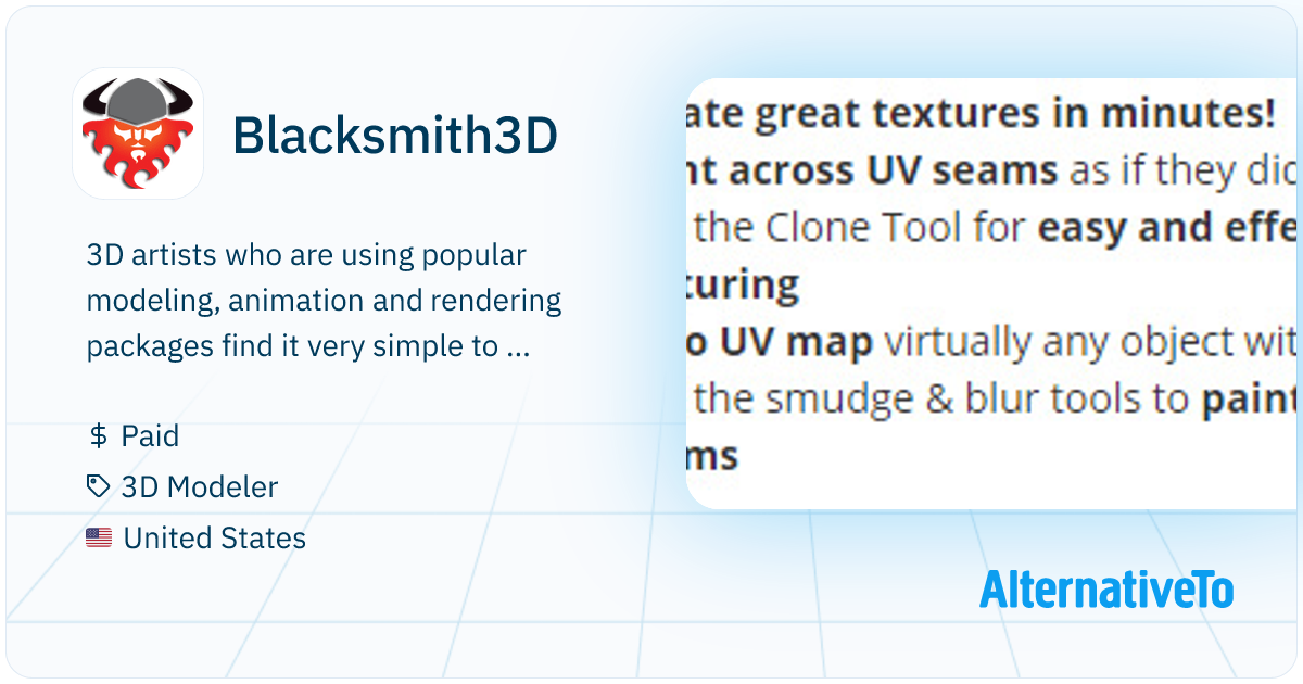 Blacksmith3D: Paint in 3d across texture seams with ease. | AlternativeTo