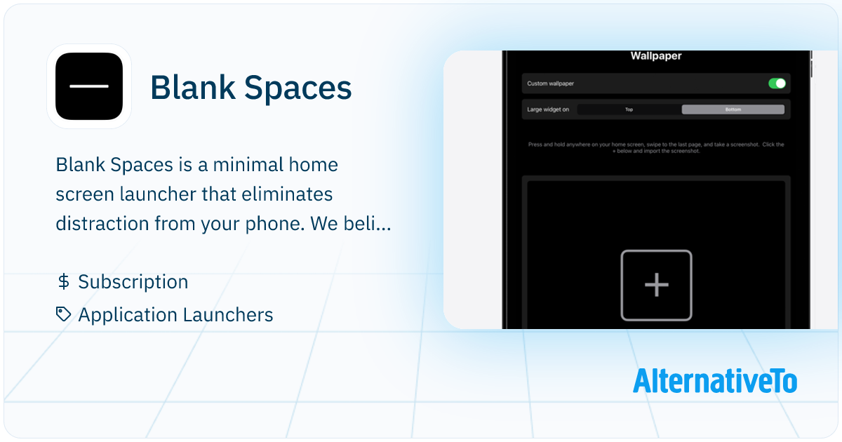 Blank Spaces: Minimal home screen launcher | AlternativeTo