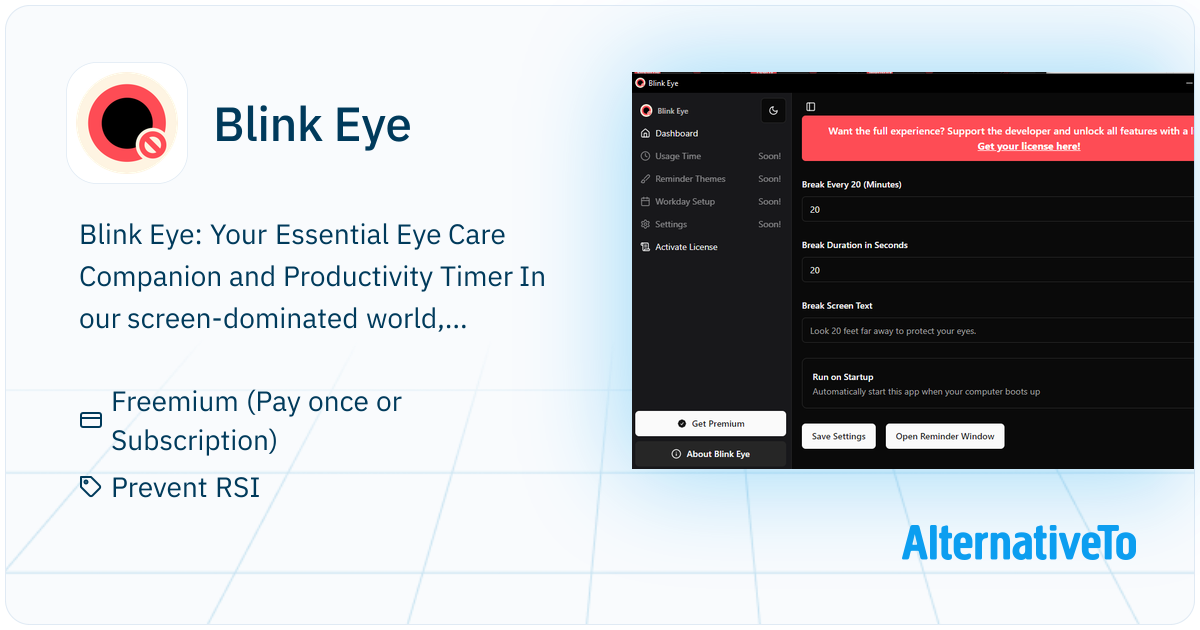 Blink Eye: An Open Source minimalist eye care reminder & Break Timer ...