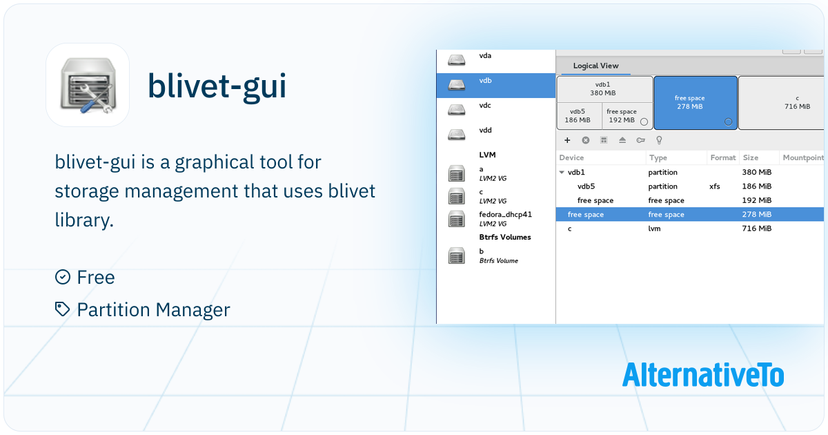 blivet-gui: Graphical tool for storage management that uses blivet ...