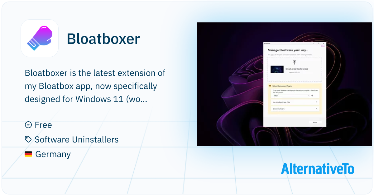 Bloatboxer: The latest extension of my Bloatbox | AlternativeTo