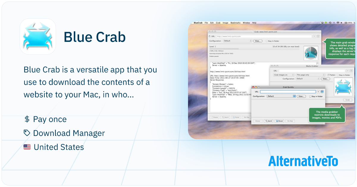Blue Crab: Versatile app that you use to download the contents of a ...