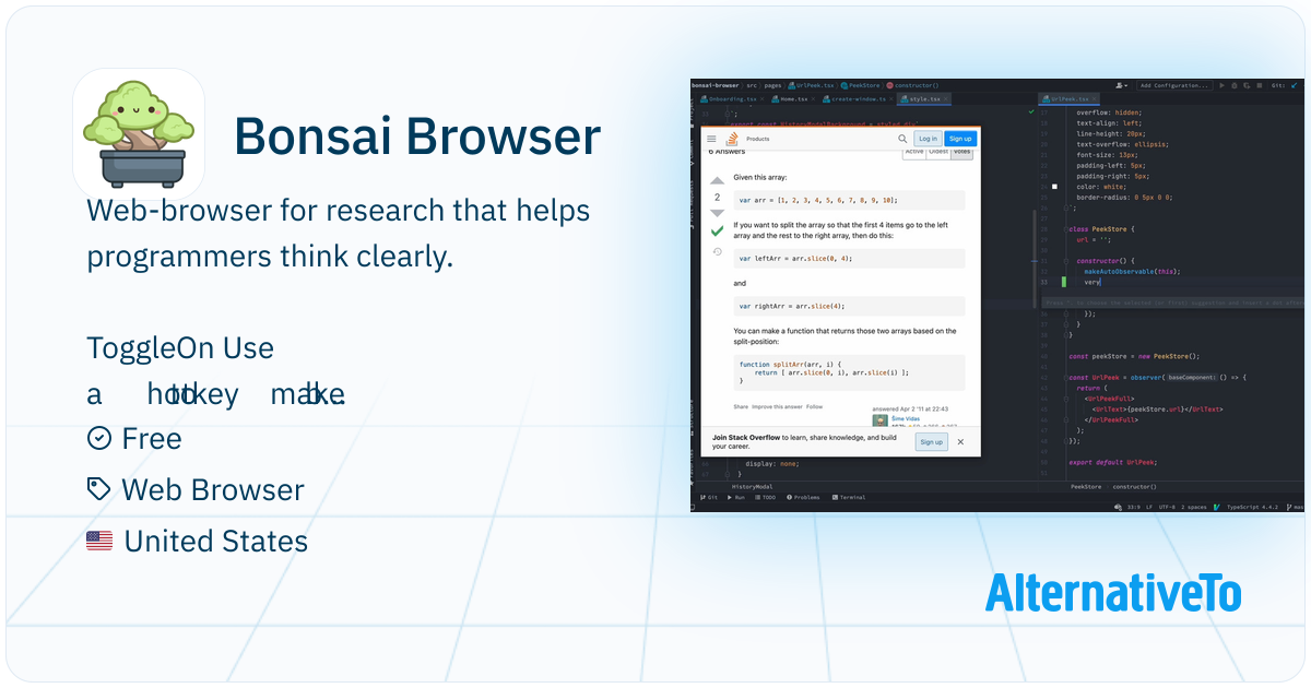 Bonsai Browser: Web-browser for research that helps programmers think ...