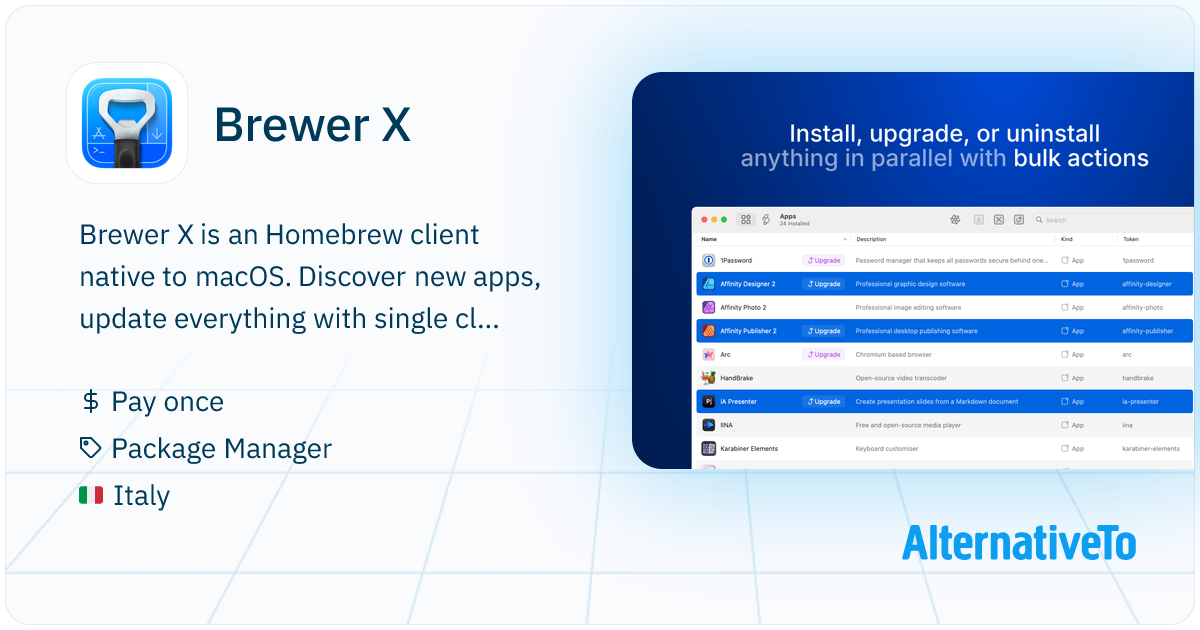 Brewer X: Refreshing user interface for Homebrew. | AlternativeTo