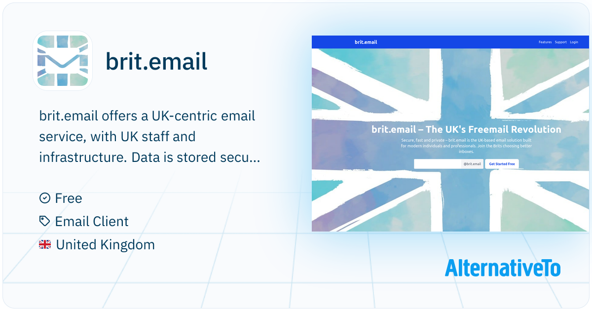 brit.email: Email provider aimed at users in the UK. | AlternativeTo