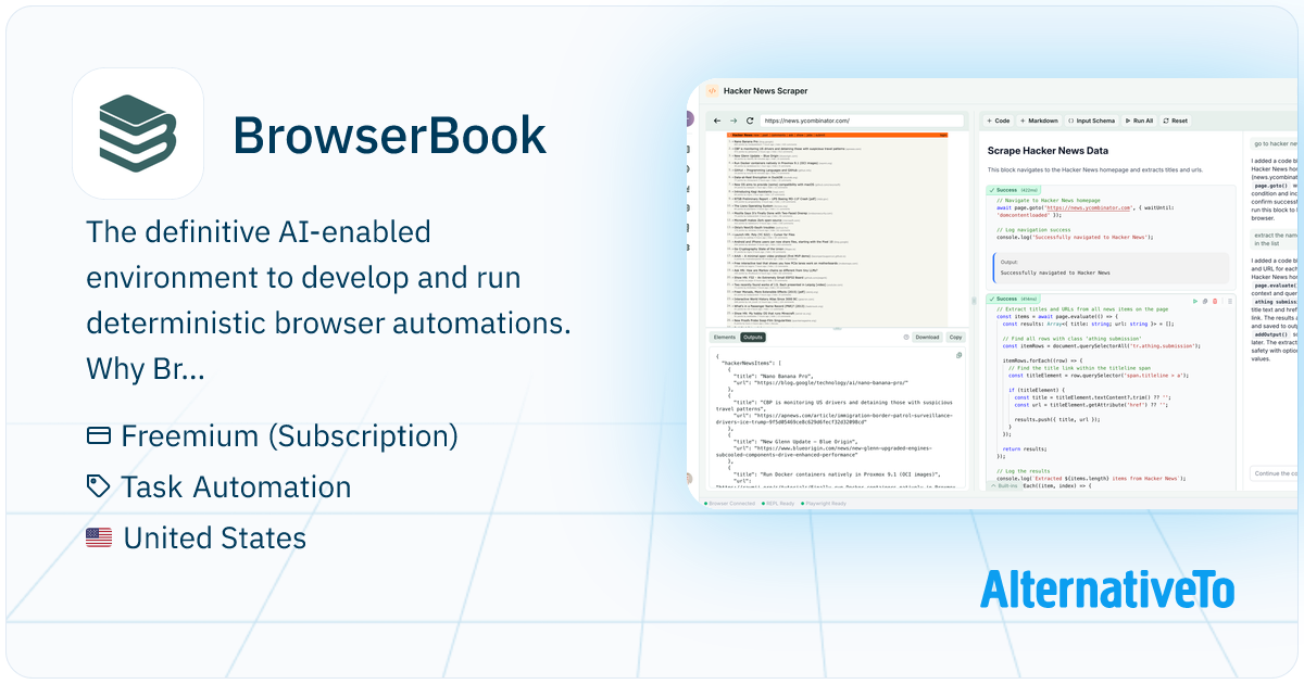 BrowserBook: AI-powered IDE for deterministic browser automation with ...