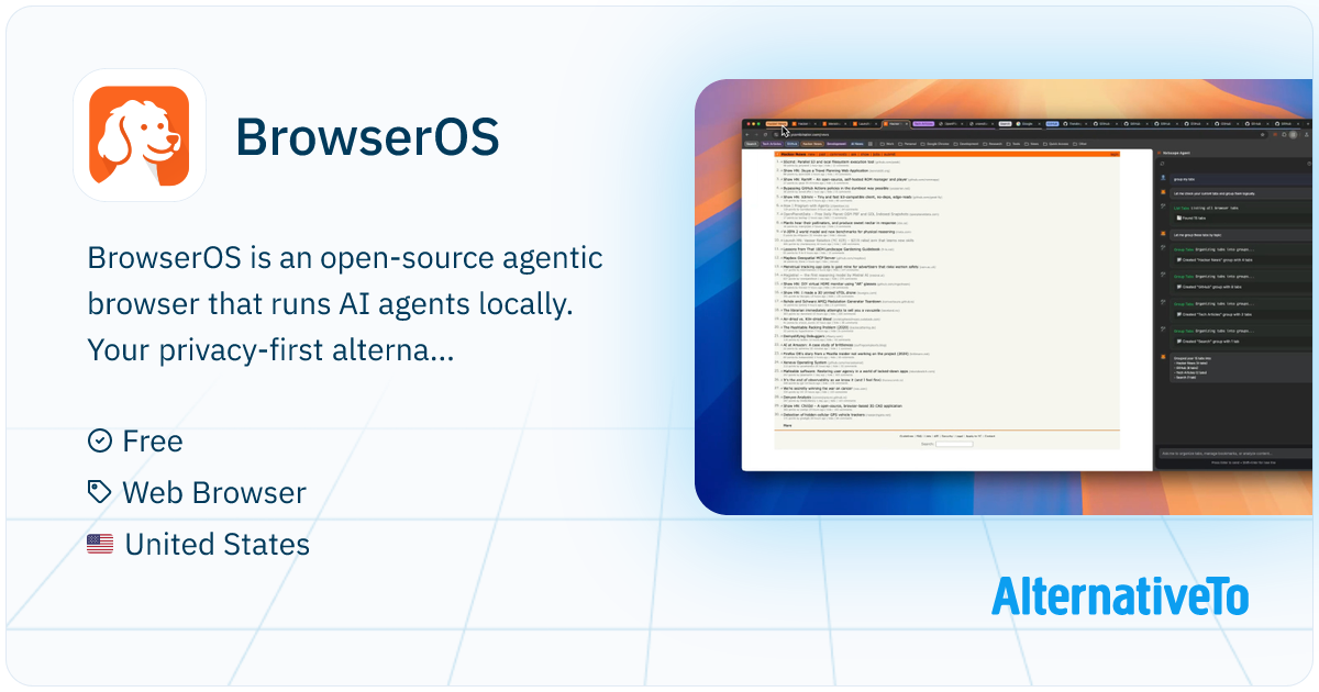 BrowserOS: Open-source agentic browser that | AlternativeTo