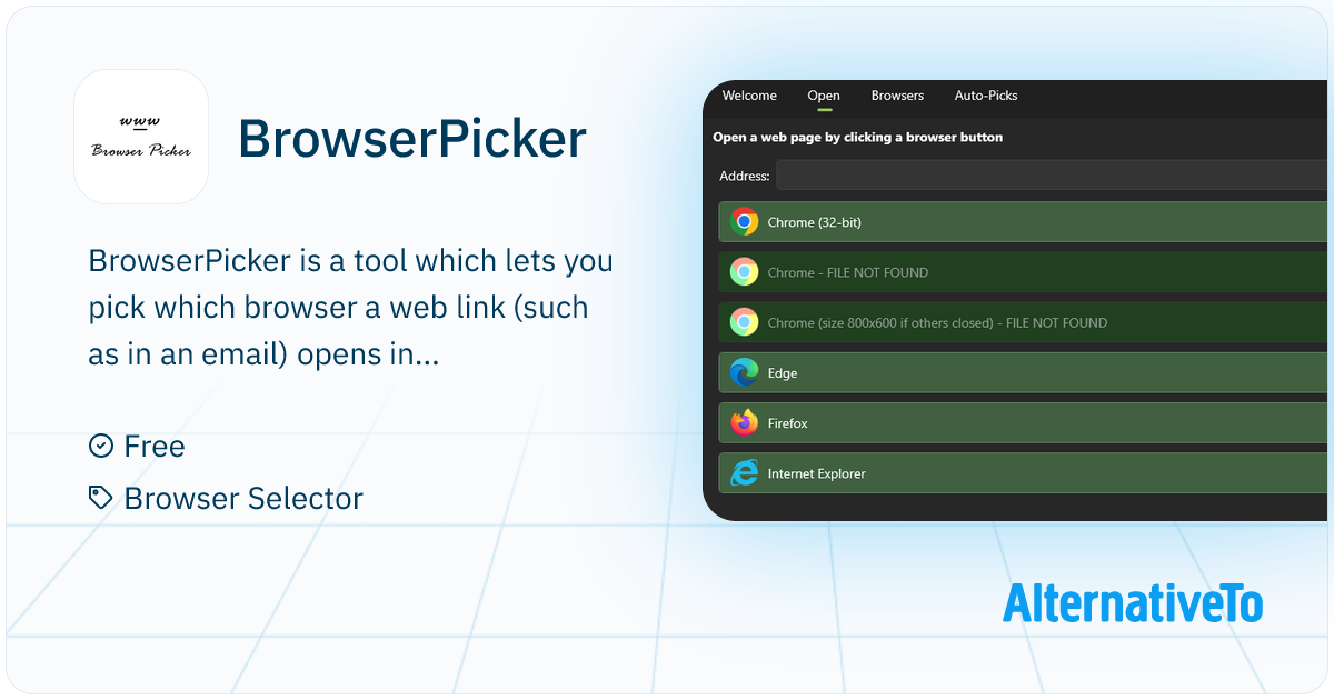BrowserPicker: Tool which lets you pick which browser a web link (such ...