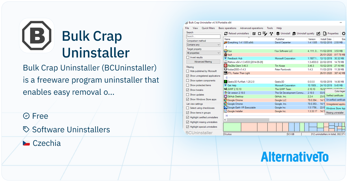 Bulk Crap Uninstaller: Open-source batch uninstaller with cleanup and ...