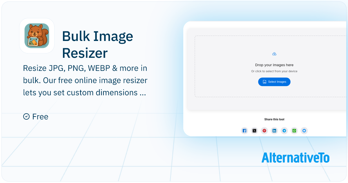 Bulk Image Resizer: Resize JPG, PNG, WEBP & more in bulk. | AlternativeTo