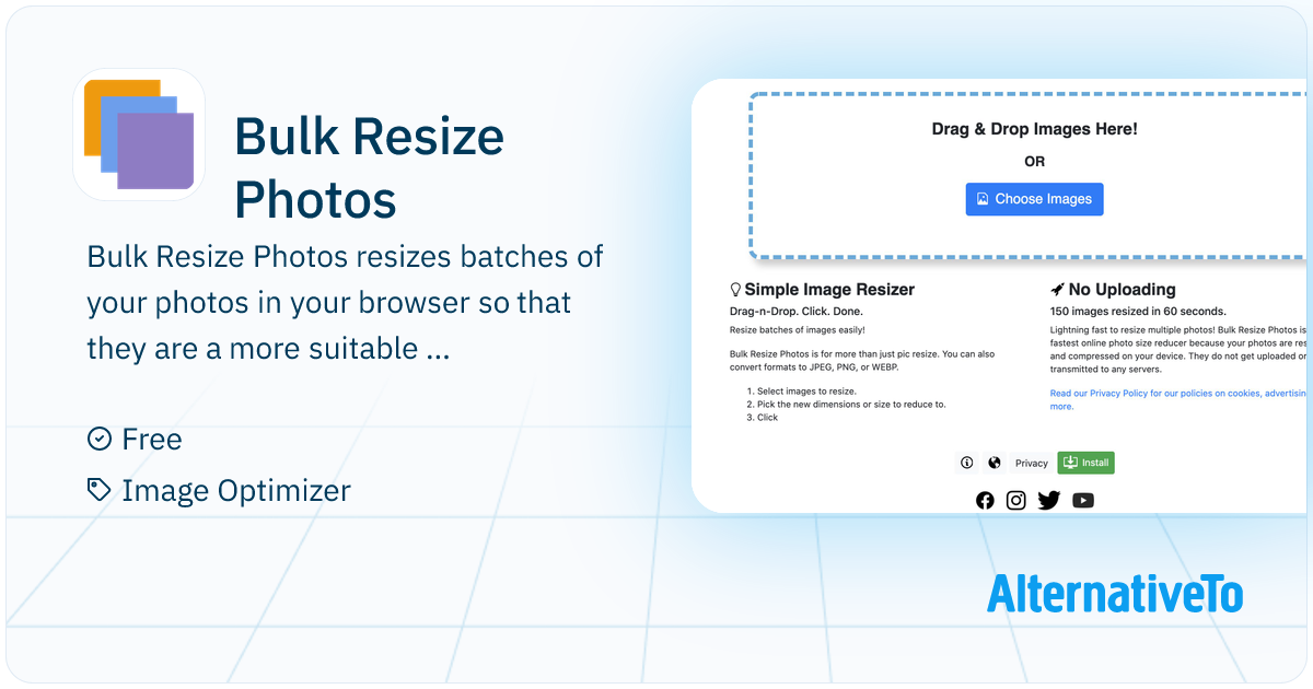 Bulk Resize Photos: Free, online batch image resizer. No uploading ...