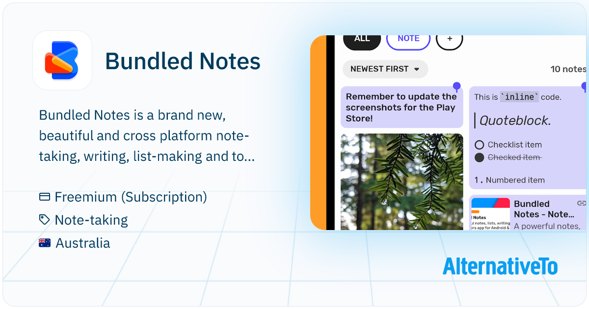 Bundled Notes: A modern note-taking, list-making and writing app with ...