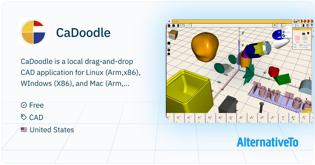 CaDoodle: Local drag-and-drop CAD application | AlternativeTo