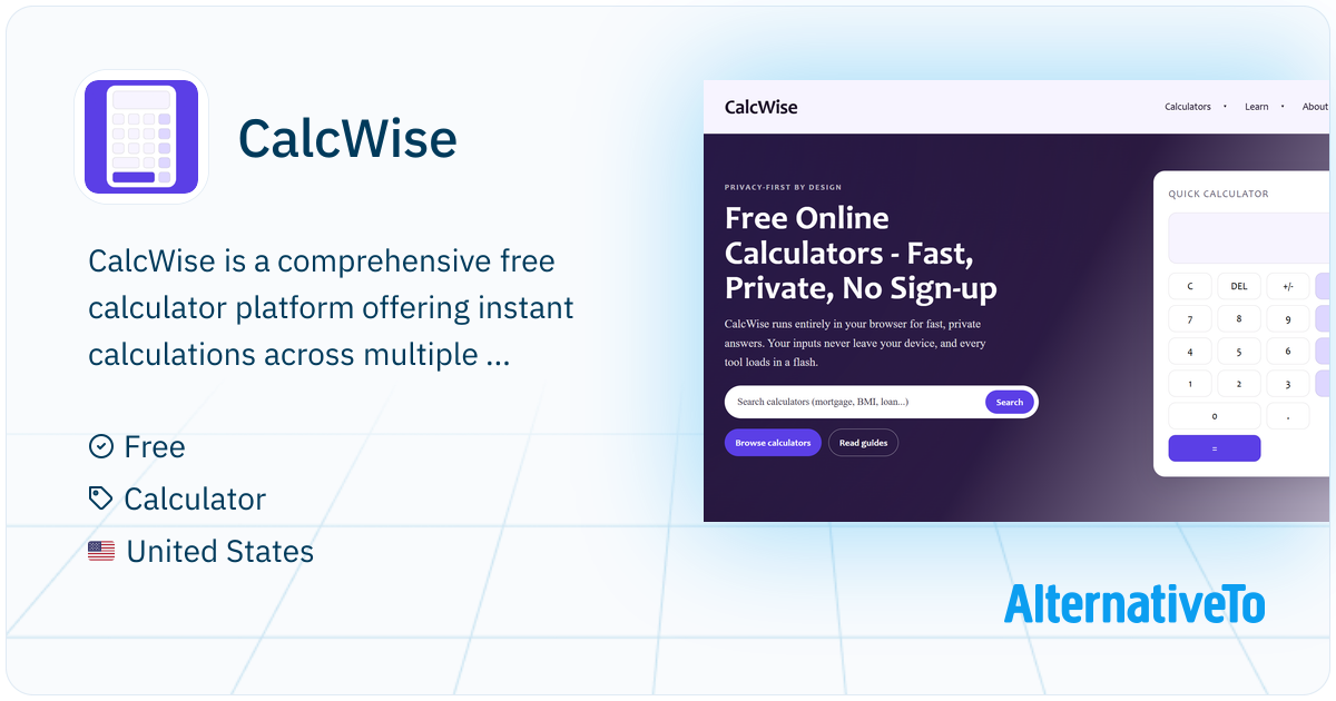 CalcWise: Free online calculator platform with tools for finance ...