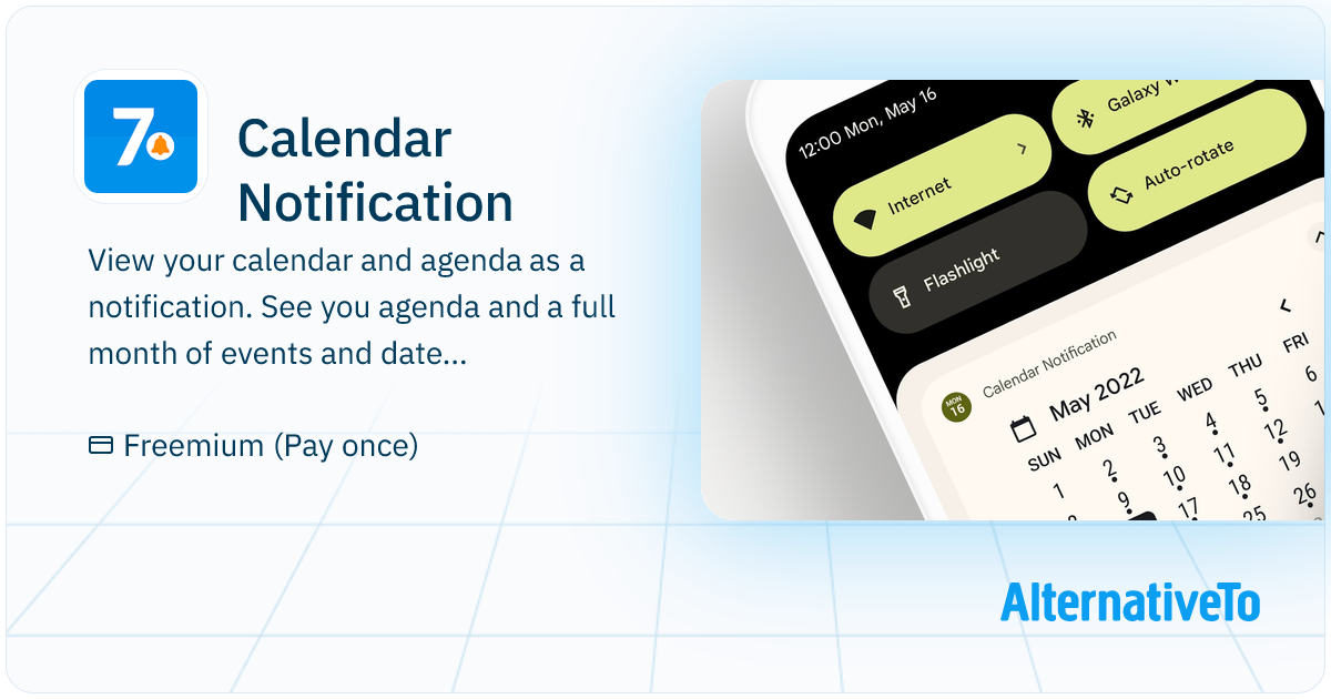 Calendar Notification: View your calendar and agenda as a notification ...