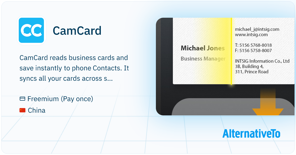 CamCard: Reads business cards and save instantly | AlternativeTo