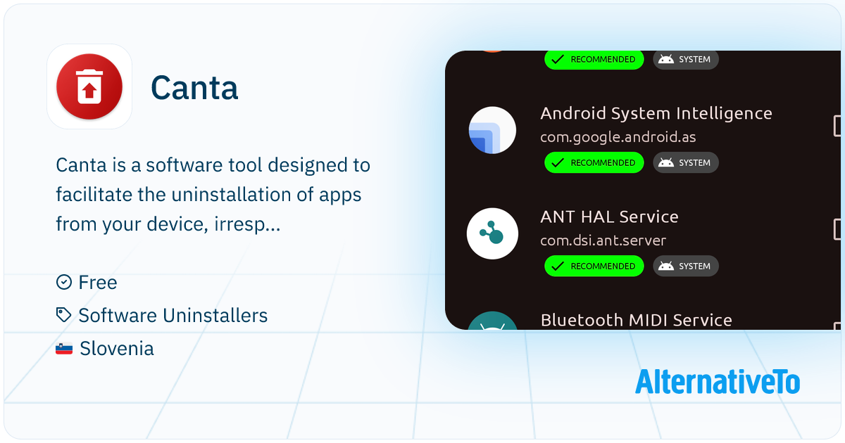 Canta: Allows you to uninstall any app from your device, even if you don't have | AlternativeTo
