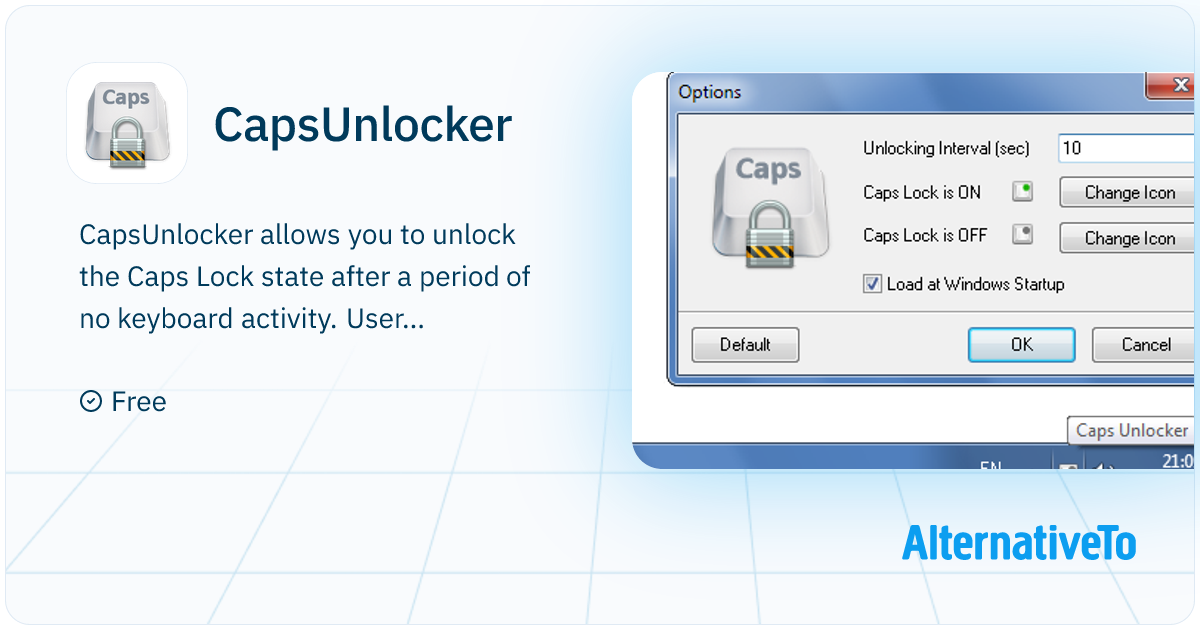 CapsUnlocker: Allows you to unlock the Caps Lock state after a period ...