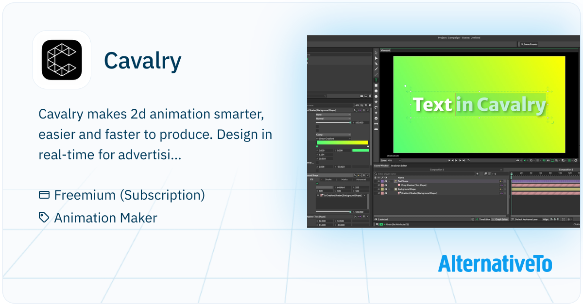 Cavalry: The future of 2d Animation | AlternativeTo