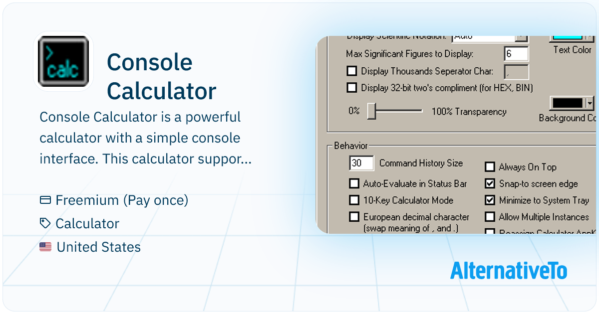 Console Calculator: Powerful calculator with | AlternativeTo