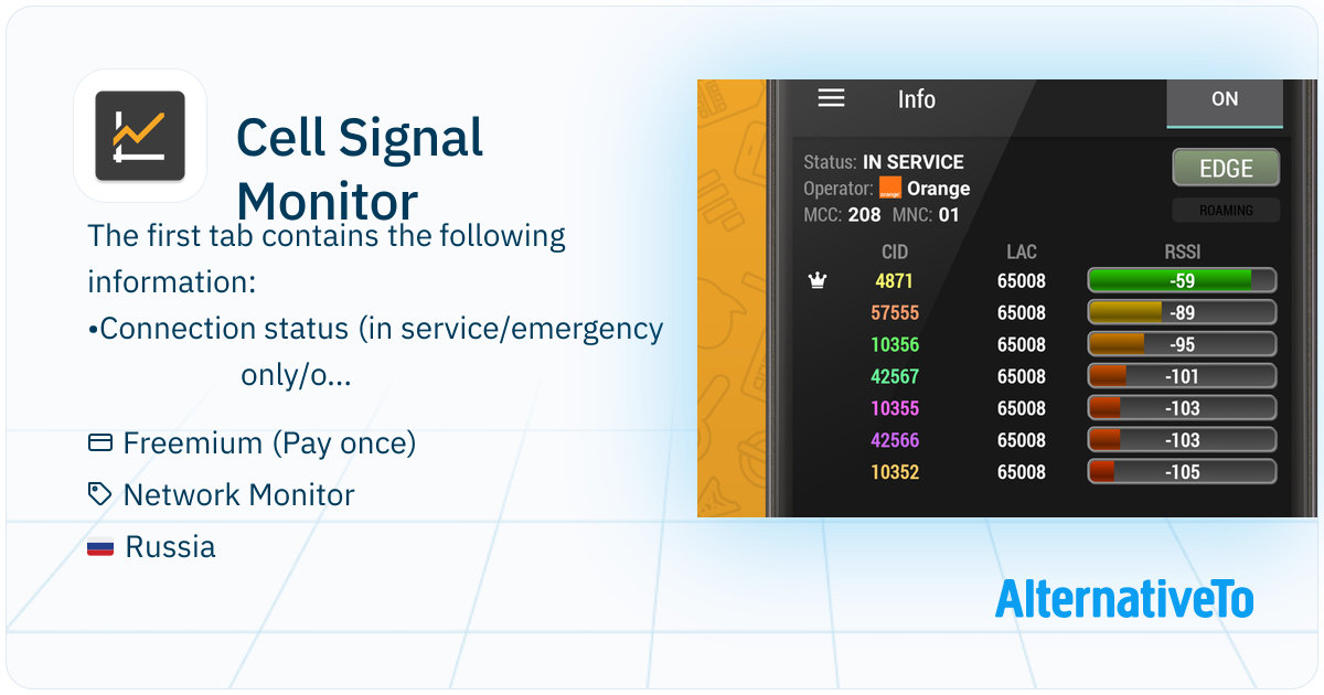 Cell Signal Monitor: Advanced network monitor that helps you to watch ...