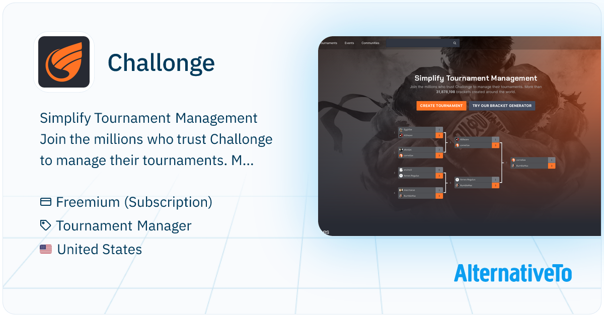 Challonge: Online tournament platform with multiple bracket formats ...