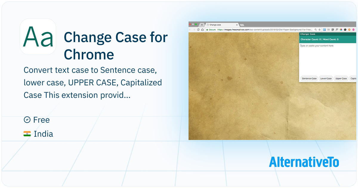 Change Case for Chrome: Convert text case to Sentence case, lower case ...