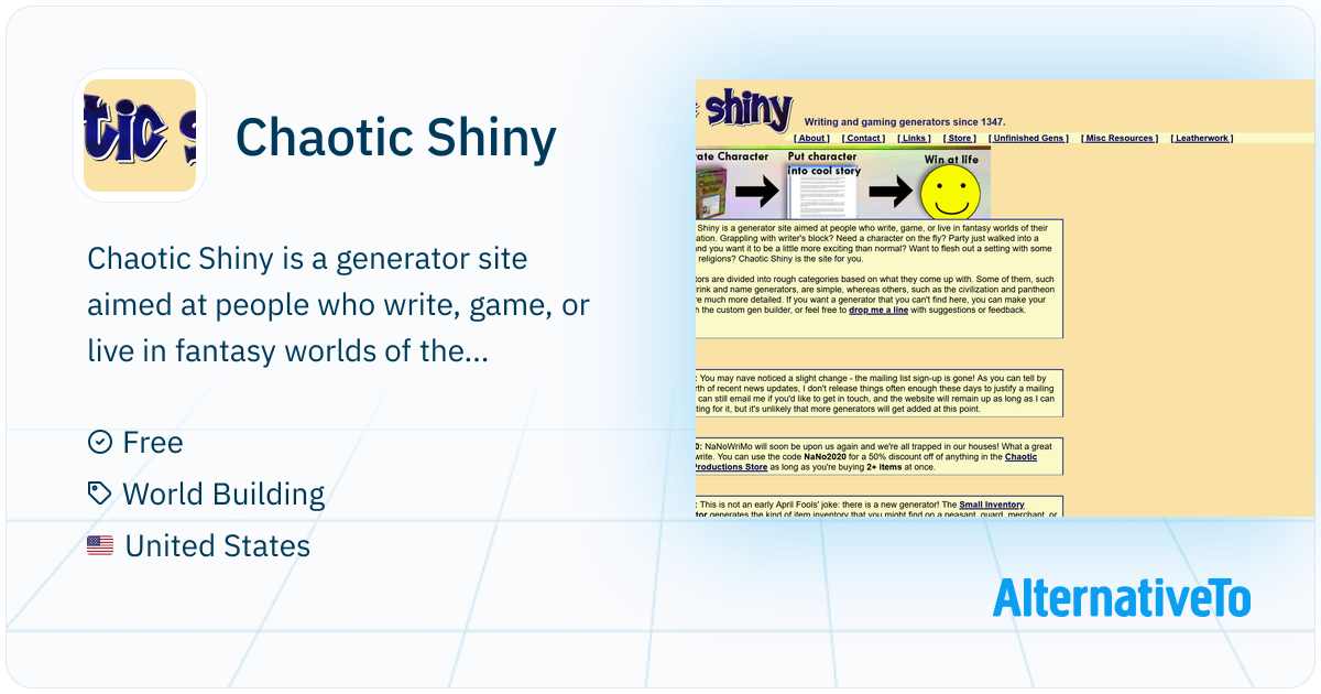 Chaotic Shiny: Generator site aimed at people who write, game, or live ...