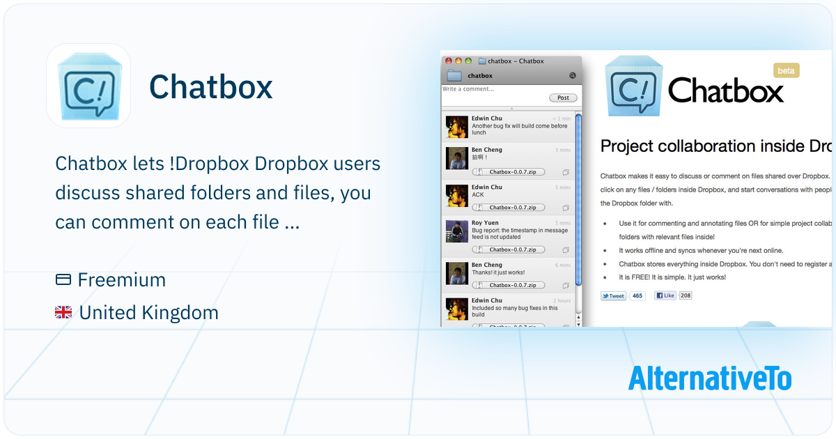 Chatbox: Lets http://alternativeto | AlternativeTo