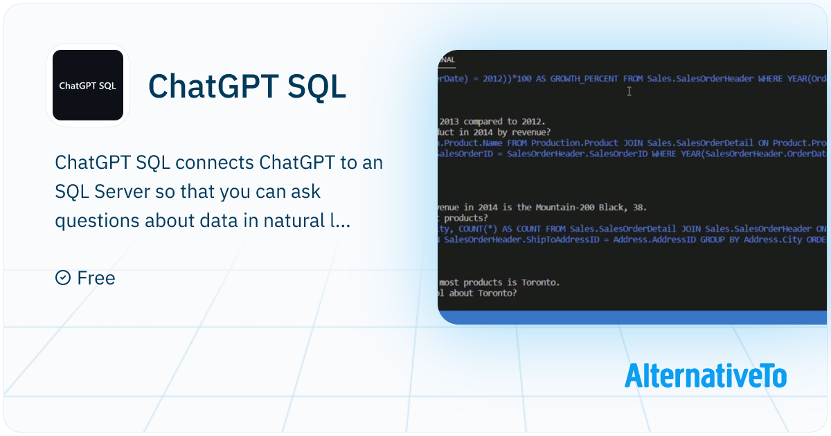 ChatGPT SQL: Allows you to query an SQL database using natural language ...