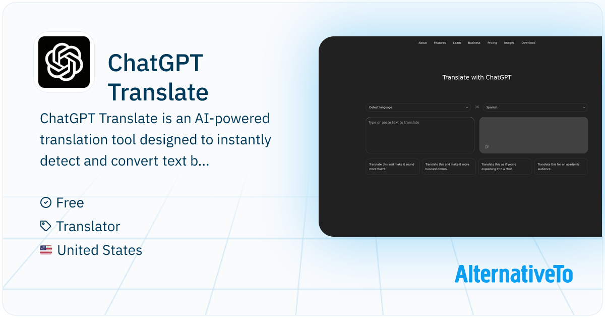 ChatGPT Translate: Web-based tool that instantly detects languages and ...