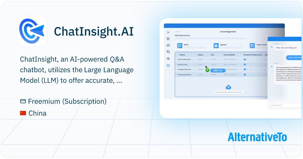 ChatInsight.AI: A knowledge-based AI bot you can custom, powered by ...