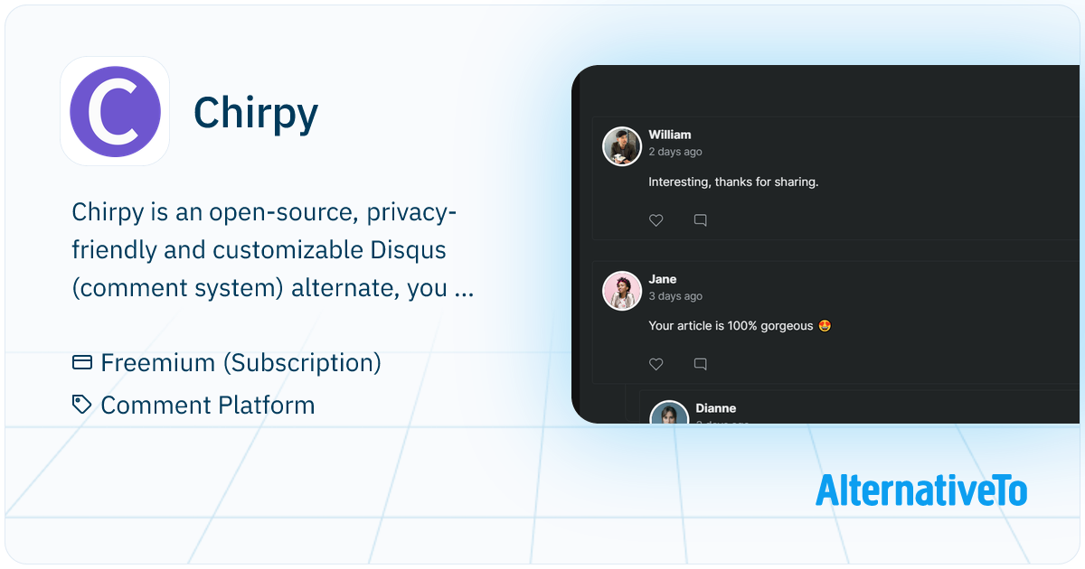Chirpy: A privacy-friendly and customizable Disqus (comment system ...