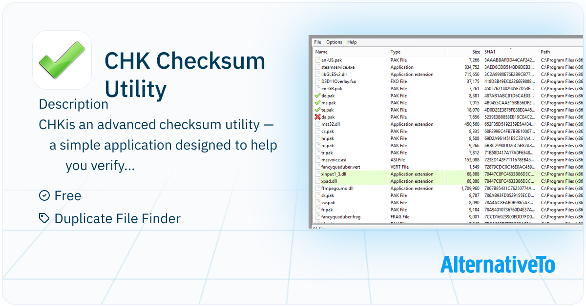 CHK Checksum Utility: CHK is an advanced checksum utility — a simple ...