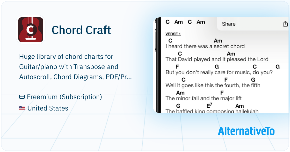 Chord Craft: Quickly find chord charts for guitar and play along with ...