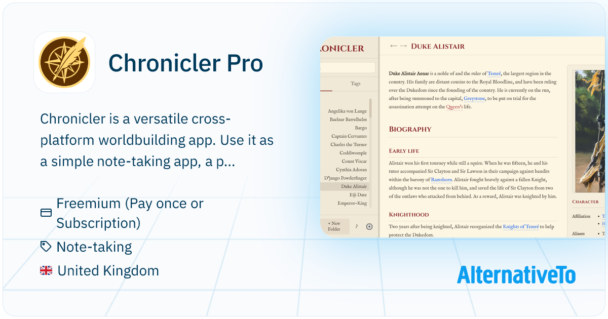 Chronicler Pro: A versatile, cross-platform worldbuilding app that can ...