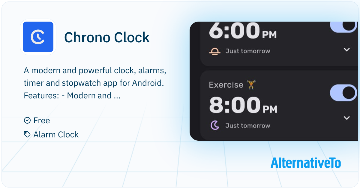 Chrono Clock: A modern and powerful clock, alarms, timer and stopwatch ...