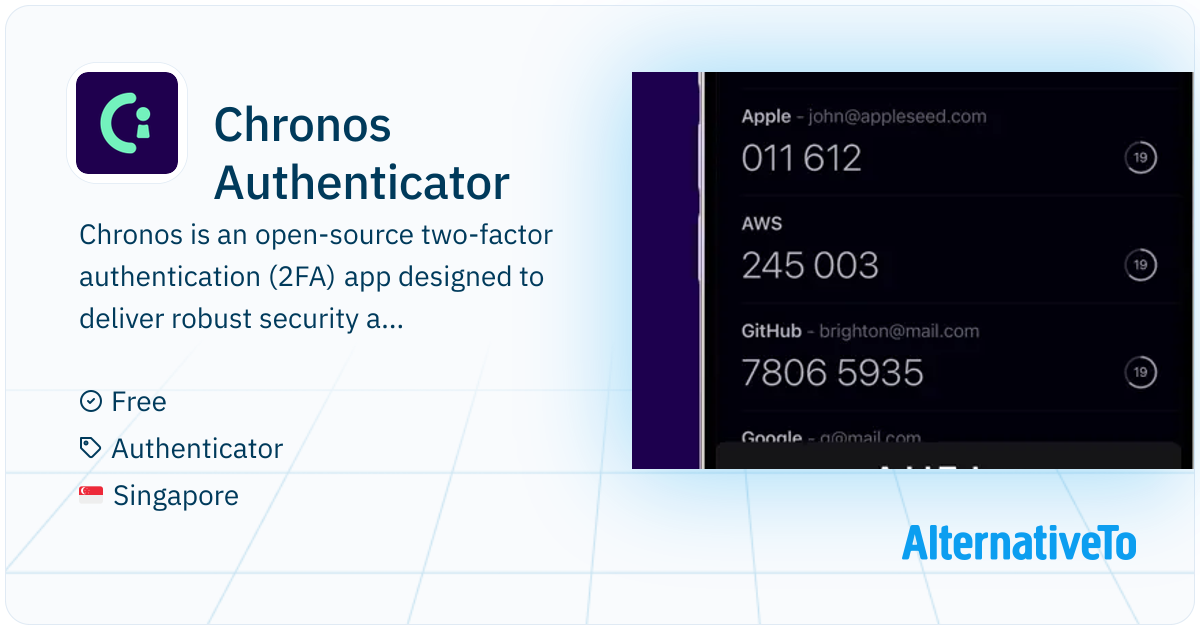 Chronos Authenticator: Chronos is an open-source two-factor | AlternativeTo