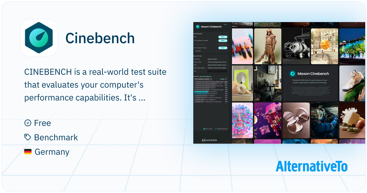 Cinebench: Benchmarking suite for CPU and GPU performance across ...
