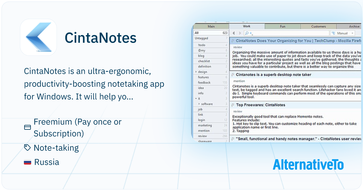 CintaNotes: Windows note app with text capture, tagging, sync, and ...