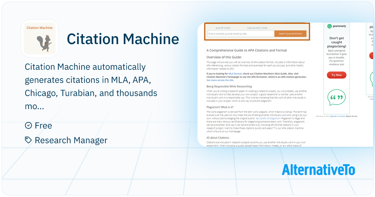Citation Machine: Reference management software | AlternativeTo