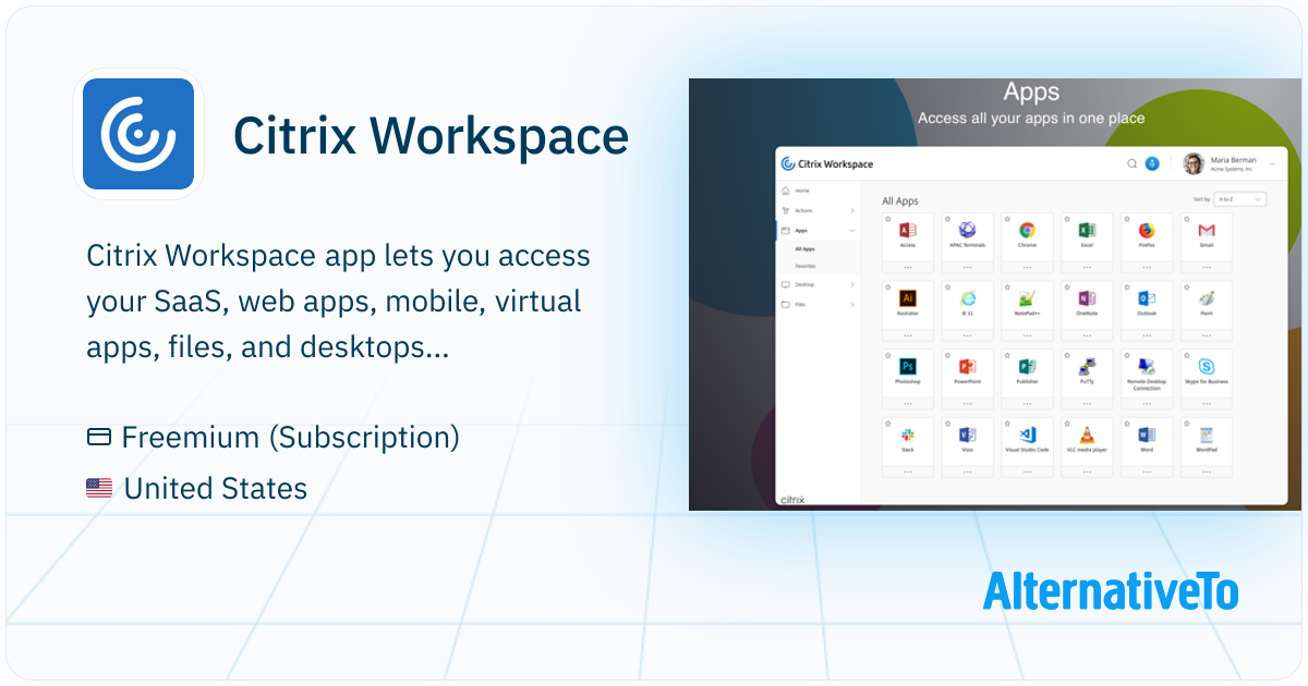 Citrix Workspace: App lets you access your SaaS | AlternativeTo
